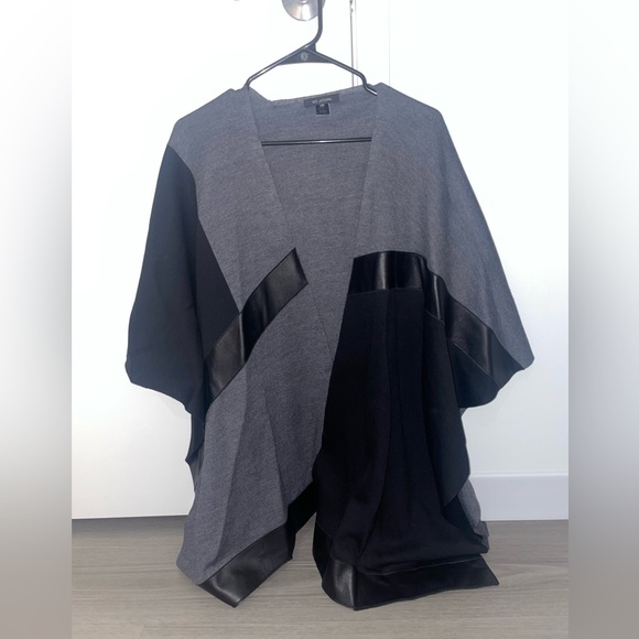 St. John | Sweaters | St John Shawl Cape Poncho Sweater 0 Leather Lining | Poshmark
